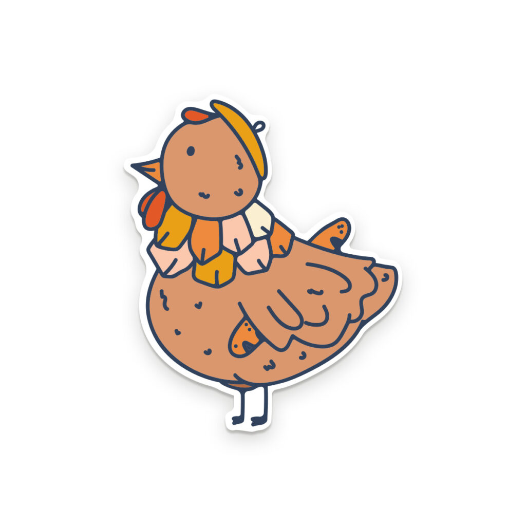 French Hen Chicken Sticker - Ruff House Print Shop