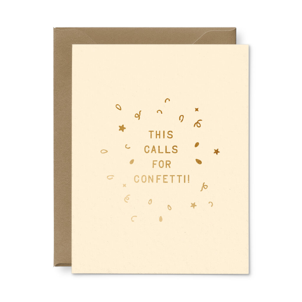 Calls For Confetti Congratulations Greeting Card - Ruff House Print Shop